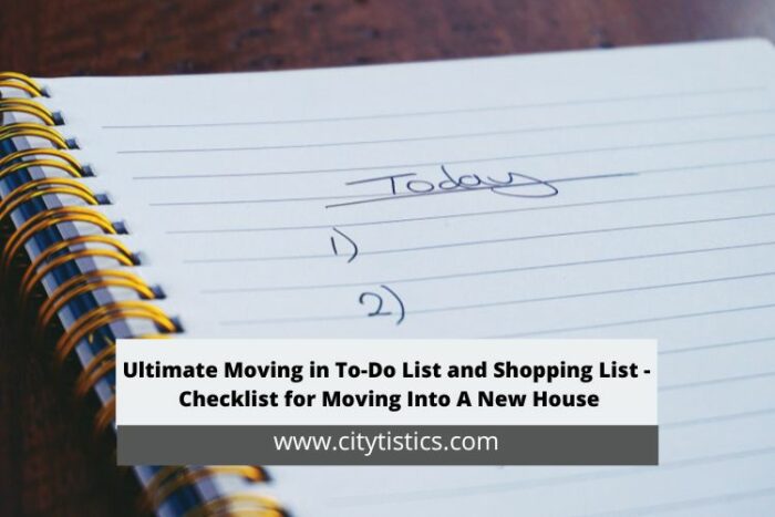 Ultimate Moving in To-Do List and Shopping List - Checklist for Moving ...